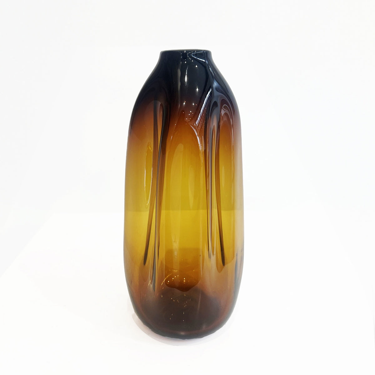 Amber Ripple Vase | Glass | by Lauren Hunt – The Frame Workshop & Gallery
