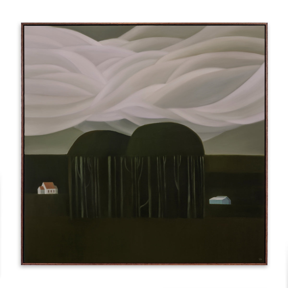 The blue house and the church of Zion | Painting | by Sean Beldon – The ...